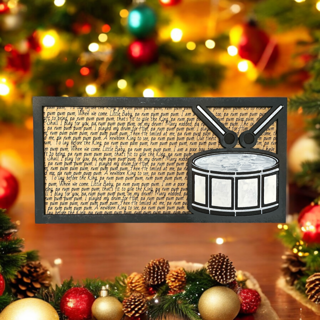 Little Drummer Boy - Song Lyric Stand & Frame SVG File - DIGITAL ...